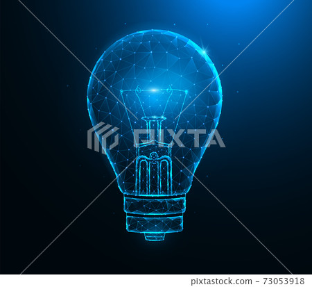 Light bulb low poly art. Concept idea polygonal... - Stock Illustration ...
