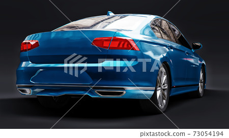 3d rendering of a brandless generic blue car in... - Stock Illustration ...