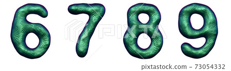 Number set 6, 7, 8, 9 made of realistic 3d... - Stock Illustration ...