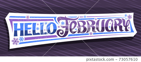Vector banner Hello February - Stock Illustration [73057610] - PIXTA