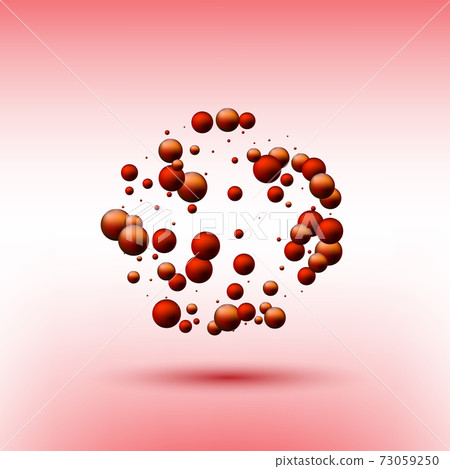 Red vector balls scattered on abstract background - Stock Illustration ...