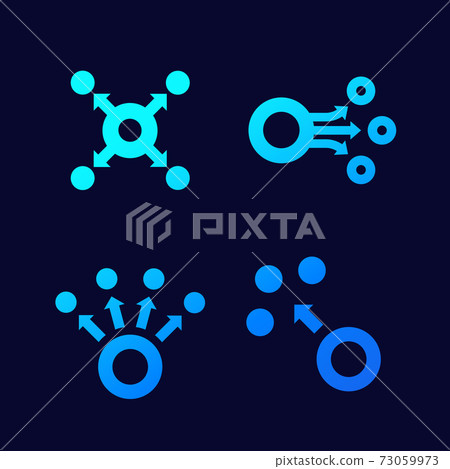 dispersion icons for web, apps, vector set - Stock Illustration ...