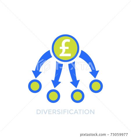diversification, diversified portfolio icon - Stock Illustration ...