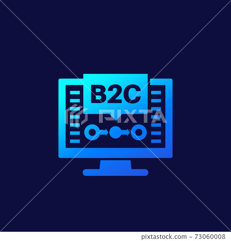 b2c, business concept, icon for web, vector - Stock Illustration ...