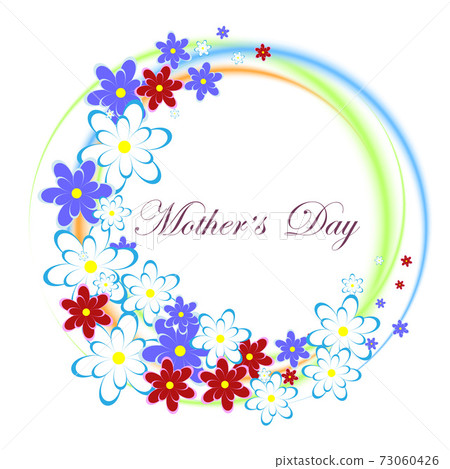 Mother s Day, circle frame, floral wreath... - Stock Illustration ...