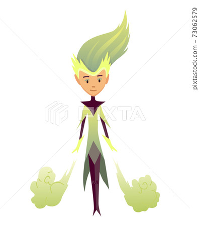 Cartoon superhero kid character. Joyful kid... - Stock Illustration ...