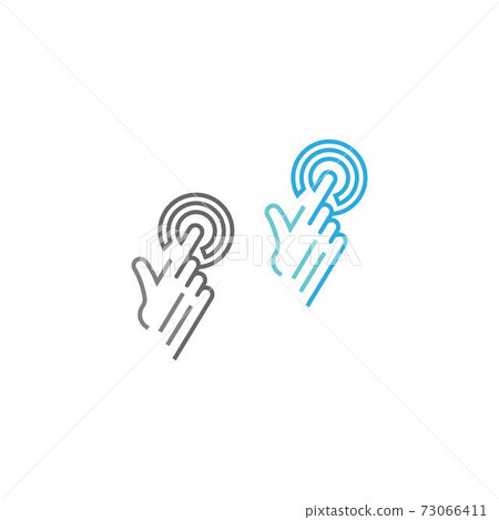 Digital hand touch technology logo icon design... - Stock Illustration ...