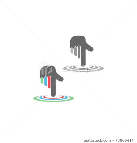 Digital hand touch technology logo icon design... - Stock Illustration ...