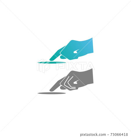 Digital hand touch technology logo icon design...-插圖素材 [73066418] - PIXTA圖庫
