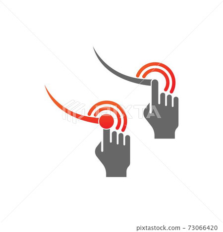 Digital hand touch technology logo icon design... - Stock Illustration ...