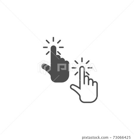 Digital hand touch technology logo icon design...-插圖素材 [73066425] - PIXTA圖庫