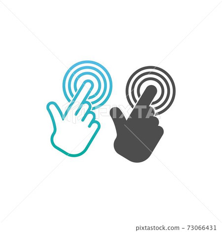 Digital hand touch technology logo icon design... - Stock Illustration ...