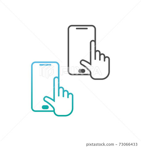 Digital hand touch technology logo icon design... - Stock Illustration ...