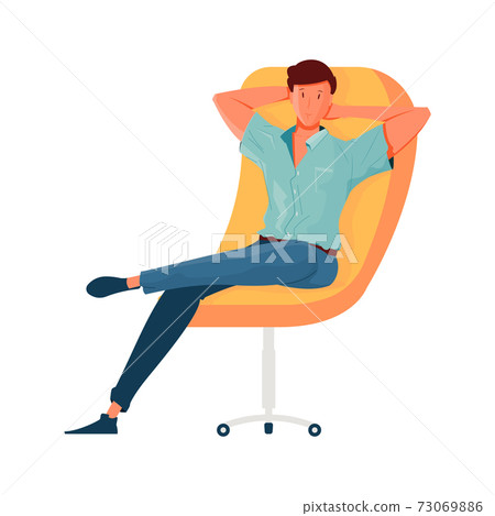 Relaxed Man Illustration-插圖素材 [73069886] - PIXTA圖庫
