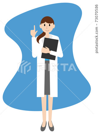 Vector illustration of a woman explaining by... - Stock Illustration ...