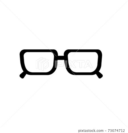 eye glass, geek symbol flat black line icon,... - Stock Illustration ...
