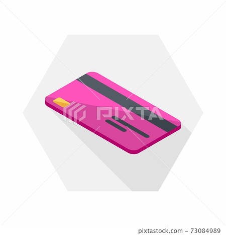 Credit card Pink left view icon vector isometric. - Stock Illustration ...