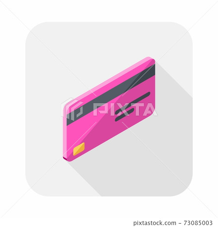 Credit card Pink right view icon vector isometric. - Stock Illustration ...