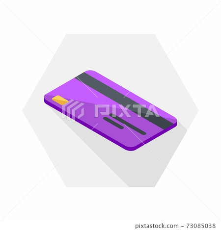 Credit card Purple left view icon vector... - Stock Illustration ...