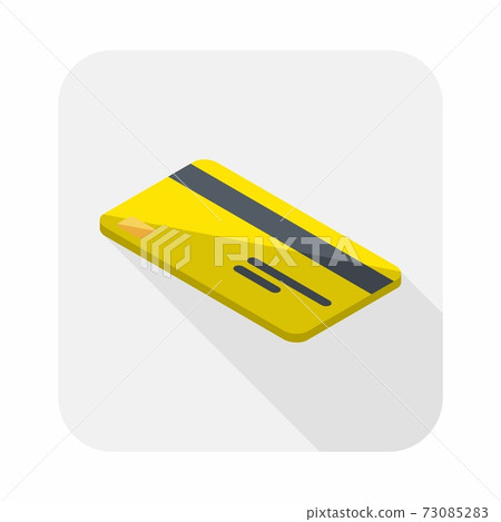 Credit card Yellow left view icon vector... - Stock Illustration ...