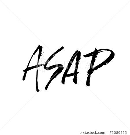 ASAP. Modern dry brush lettering. Vector... - Stock Illustration ...