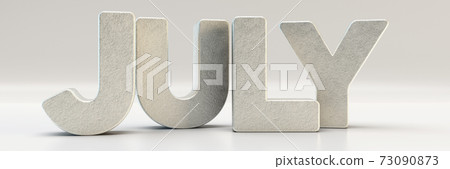 July calendar month - letters in metal, 3d... - Stock Illustration ...