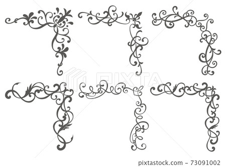 Elegant corner plaque set - Stock Illustration [73091002] - PIXTA