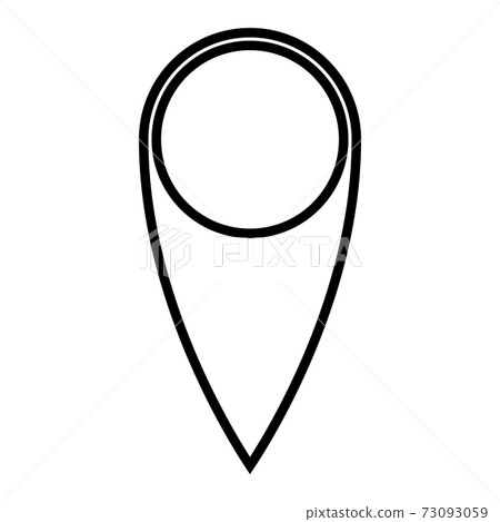 Black outline map pointer. Simple flat vector icon - Stock Illustration ...