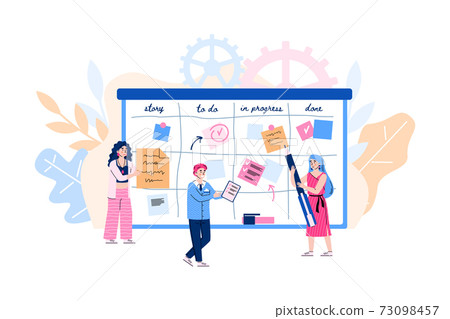 Scrum team using agile development a vector... - Stock Illustration ...