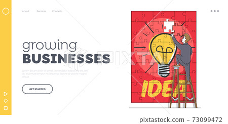 Task Solution and Problem Solving Landing Page... - Stock Illustration ...