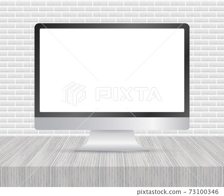Computer display isolated in realistic design... - Stock Illustration ...