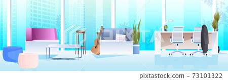 open space coworking center modern cabinet... - Stock Illustration ...