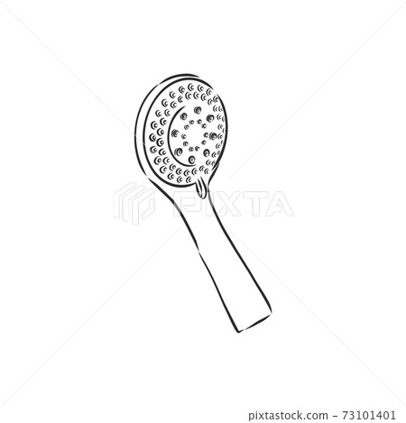 Hand-drawn sketch of shower head on a white... - Stock Illustration ...