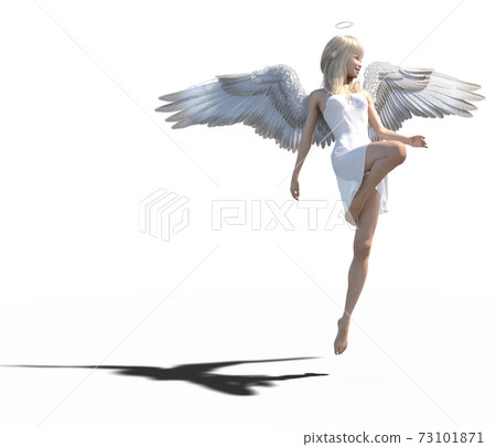 Beautiful leg angel perming 3DCG illustration... - Stock Illustration ...