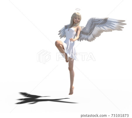 Beautiful leg angel perming 3DCG illustration... - Stock Illustration ...