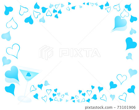 Blue heart frame background illustration - Stock Illustration [73101906 ...