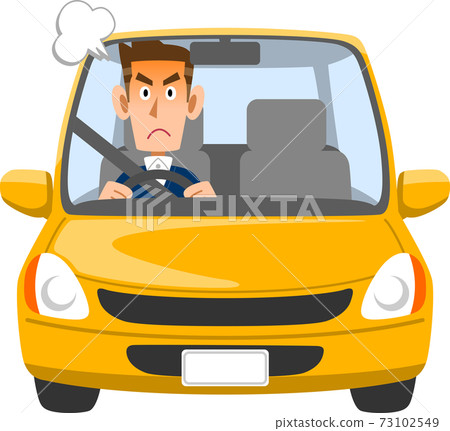 Male driver getting angry while driving - Stock Illustration [73102549 ...