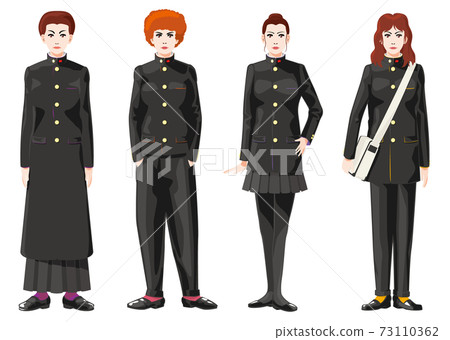 Gakuran girls - Stock Illustration [73110362] - PIXTA