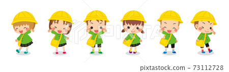 Illustration of cute kindergarten children, a... - Stock Illustration ...