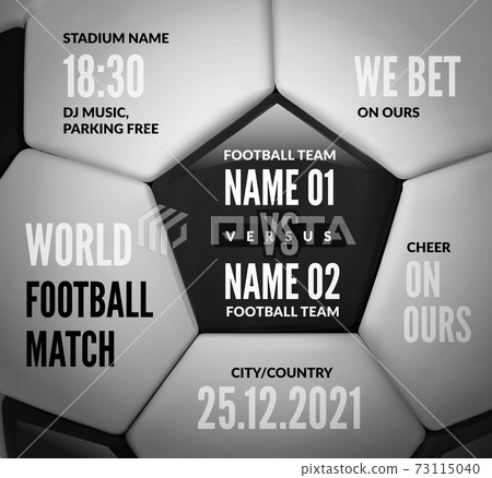 Soccer ball close up with text for football... - Stock Illustration ...
