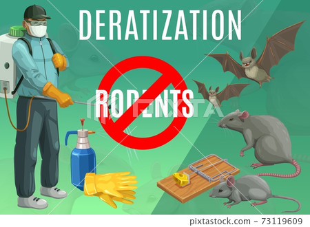 Deratization, rodent extermination service poster - Stock Illustration ...