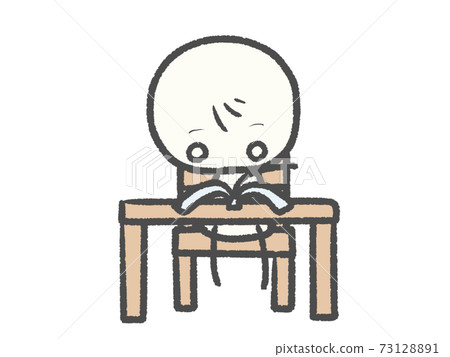 A simple and cute stickman reading at a desk - Stock Illustration ...