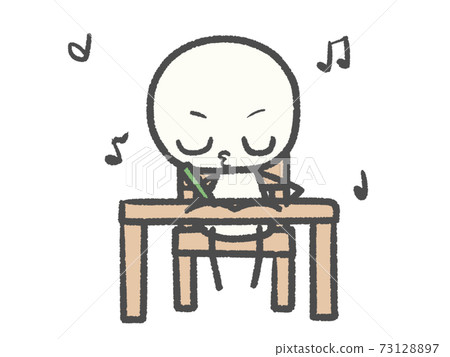 A simple and cute stickman studying at a desk - Stock Illustration ...