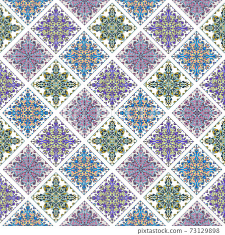 Creative Ethnic Style Square Seamless Pattern.... - Stock Illustration ...