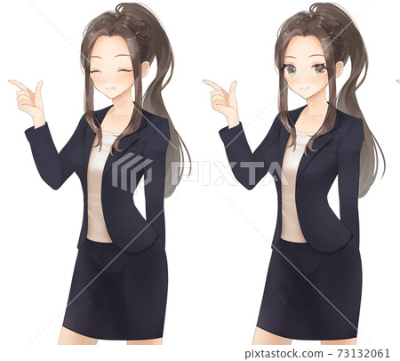 A female light novel style illustration in a... - Stock Illustration ...