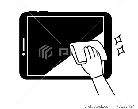 Cleaning and disinfecting tablet PCs-black and... - Stock Illustration ...