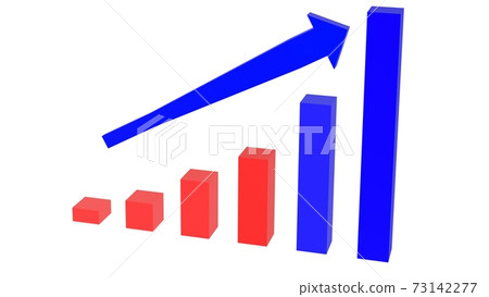 Image of rising graph, 3DCG - Stock Illustration [73142277] - PIXTA