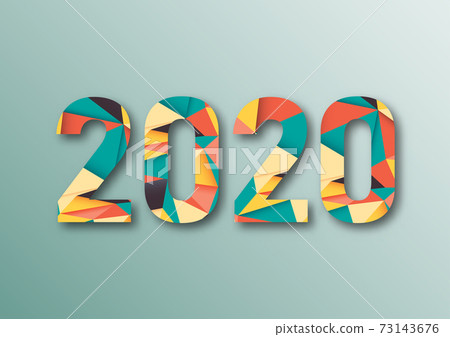 Abstract polygonal numbers for New Year 2020... - Stock Illustration ...