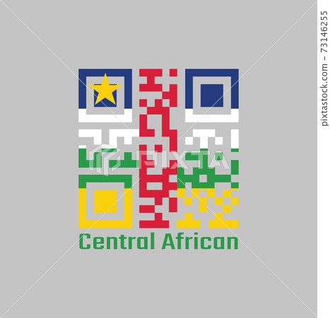 QR code set the color of Central African flag.... - Stock Illustration ...