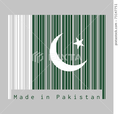 Barcode set the color of Pakistan flag, text... - Stock Illustration ...